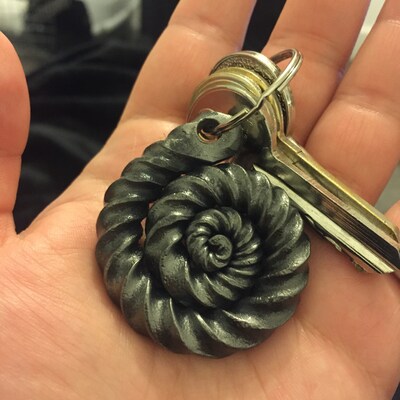 Hand Made Ammonite Style Keyring - Etsy UK