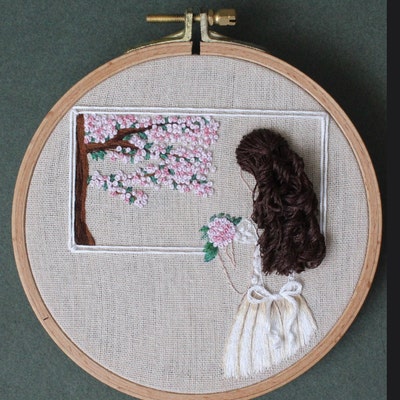 Embroidered Girl With 16 Cm Hoop, Embroidery Art, Hoop Art, Girl ...