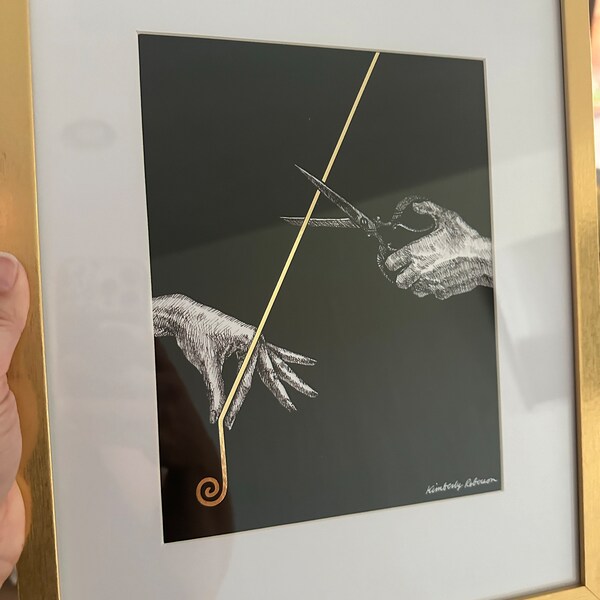 Thread of Life Ancient Greek Mythology Art Print, Gold Foil Embellished ...