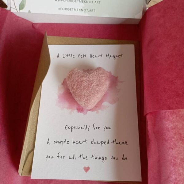 Felt Heart Magnet | Pocket Heart | Teacher Gift | Party Favours | Thank ...