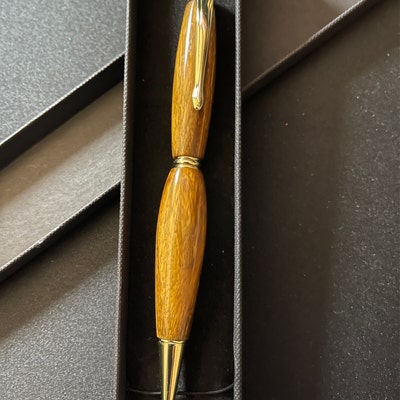 West African Bubinga Wood Hand Turned Pen With Chrome Finish. - Etsy