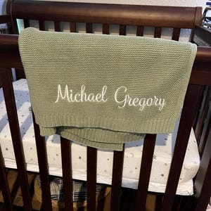 Embroidered Personalized Knitted Baby Blanket - Etsy