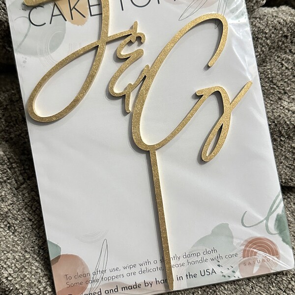 Letter Wedding Cake Toppers, Initial Cake Topper, Personalised Cake ...