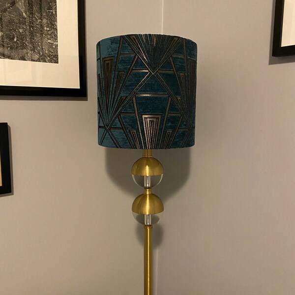Art Deco Lampshade in Teal, Handmade Lampshades, Table Lampshades ...