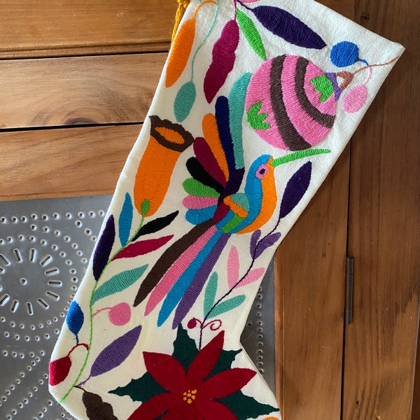 Otomi Holiday Stocking, Hand-embroidered. Unique Holiday Stocking ...