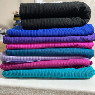 RIB KNIT 4x2 Light Weight Stretchy Ribbed Knit Fabric by the Yard/ Half ...