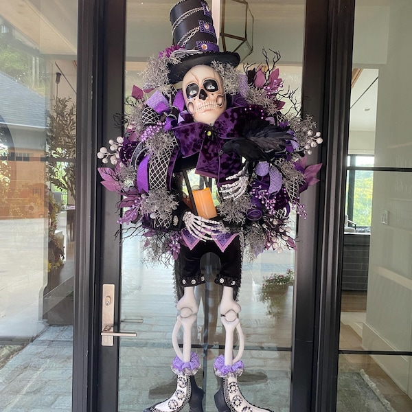 Skeleton Wreath Attachment, Steampunk Halloween, Skeleton Arms ...