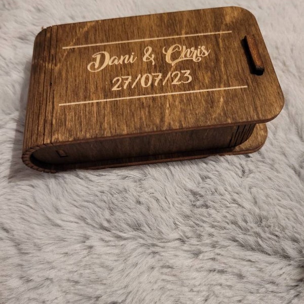 13x18cm (5x7) Rustic Wooden Photo Box. Couple Memory Box. Rustic Photo ...