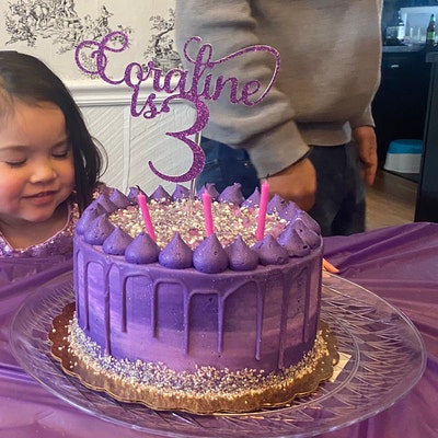 ANY Name ANY Number Cake Topper, Cake Decoration, Glitter, Party ...