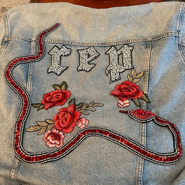 Vintage Oversized Embroidered Plum Blossom Patch With Red Flower ...
