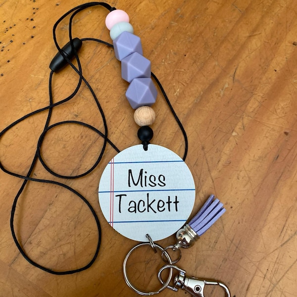 Breakaway Boho Plant Daisy Lanyard for Teachers and Nurses. Succulent ...