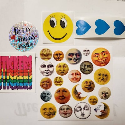 Man in the Moon Faces Stickers Sheet - Etsy