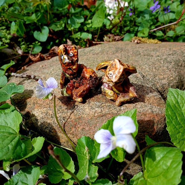 Rocklin, Handmade Rock Goblin Creature - Whimsical Stone Art. - Etsy
