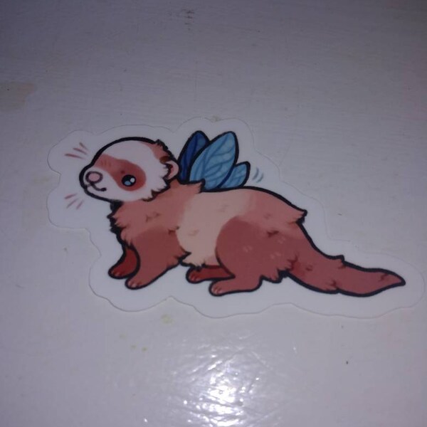 Fairy Ferret Sticker / Cute Animal Sticker / Laptop Sticker / Vinyl ...