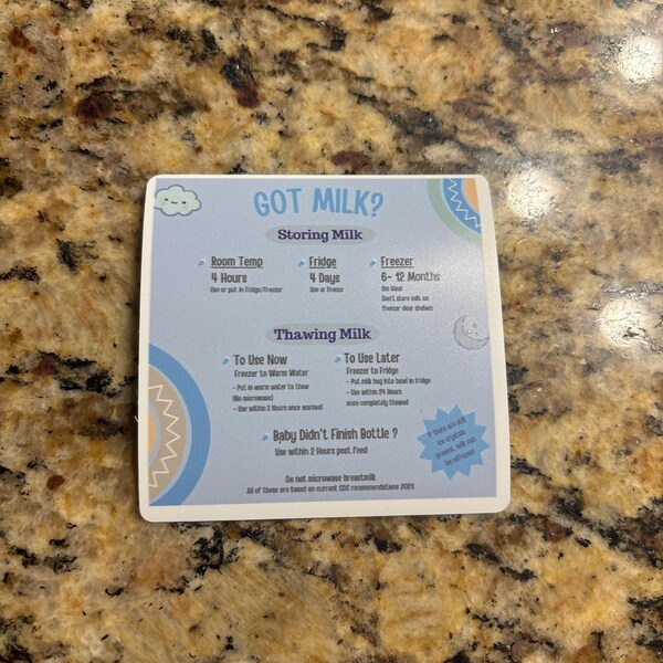 Breast Milk Storage Magnet for Breastmilk Guide for Freezing Fridge ...