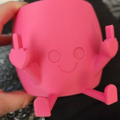 Middle Finger Happy Planter in ALL Colors Kawaii Planter, Planter With ...