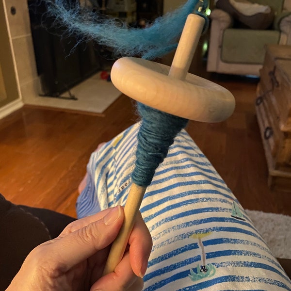 Drop Spindle Kit for Beginner W/ Fiber Top Whorl Wool Yarn Spinning ...