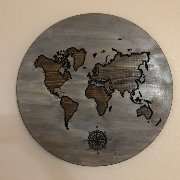 Carved Wooden Map, Panel Art, Extra Large Map, Home Decor, Luxury Home ...