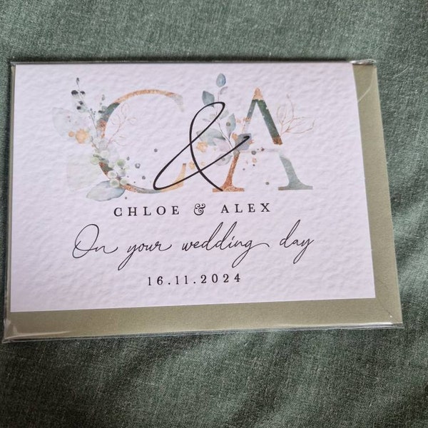 Personalised Wedding Card Newly Married Couple Greeting Card ...