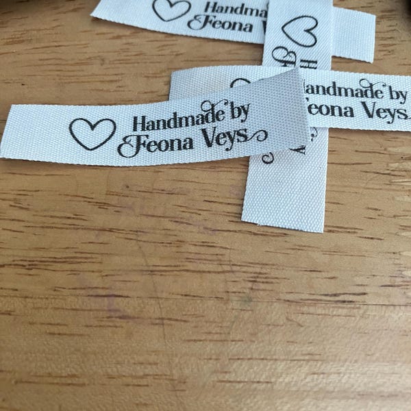 25*50mm Custom Sewing Label, Logo or Text - Fold Tags, Personalized ...