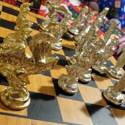 Angels and Demons Chess Set, Unique Chess Set, Handmade Black & White ...