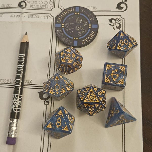 Guiding Stars Exclusive 7 Dice Set | Unique Constellation Star Chart ...