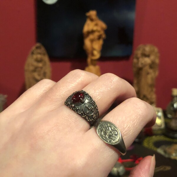 Siegfried and Fafnir Viking Ring, Viking Dragon Ring, Fafnir Ring ...