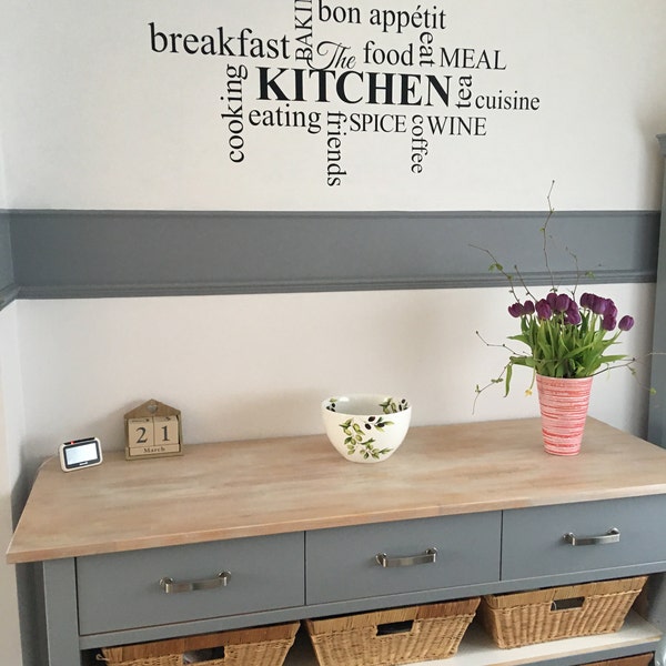 Kitchen Wall Art Sticker Cloud, Kitchen Word Sticker, Kitchen Wall ...