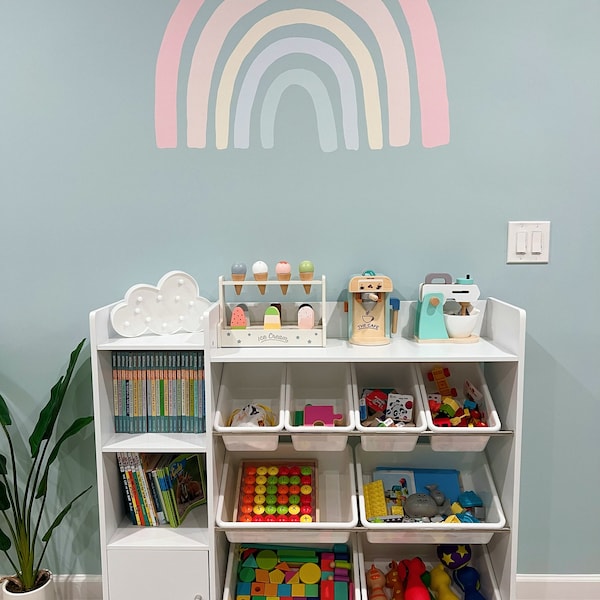 Large Muted Pastel Rainbow Removable Wall Decal / Pastel Rainbow ...