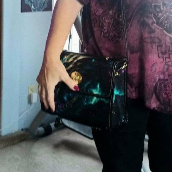 Emerald Green Dragon Purse, Unusual Fantasy Gift, Canvas Satchel Purse ...