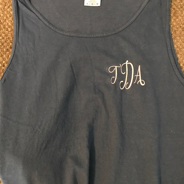 Monogrammed Comfort Color Tank Top - Bachelorette Party - Bridesmaid ...