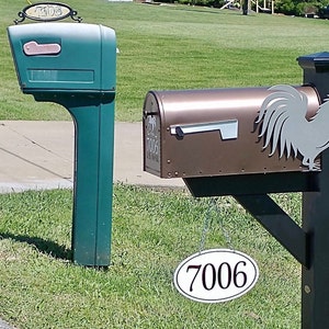 Mailbox Numbers, 7 X 12 Personalized House Numbers, Oval Address Plaque ...