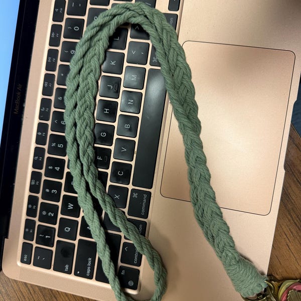 CUSTOM! Macrame Lanyard , Braided Lanyard for ID and Keys ,macrame ...