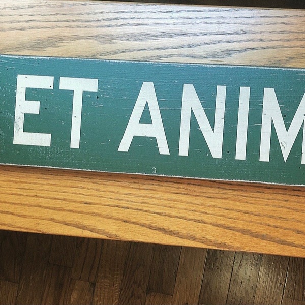 Custom Wooden Street Sign - Rustic Hand Made Distressed Wood Decoration ...