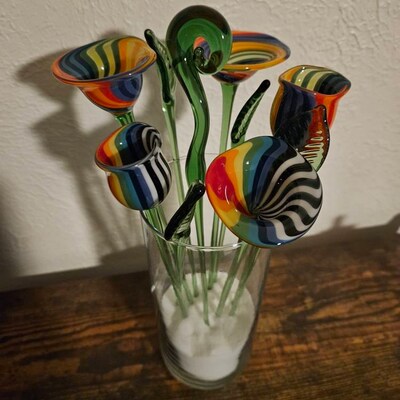 Flower One-hitter Smoking Pipe Heady Glass Pipe Flower Pipe for Girls ...