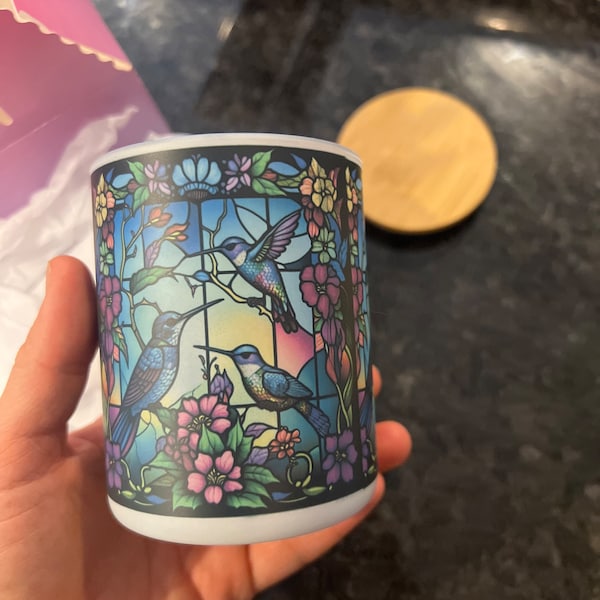 Hummingbird Stained Glass Designed Battery Operated Tea Light Holder - Etsy