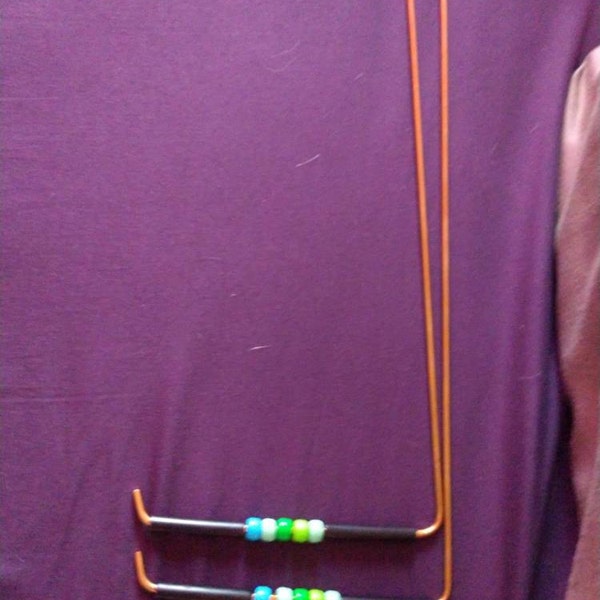 Dowsing/divining Rods Brass, 1 Pair W/wooden Beads, Paranormal ...
