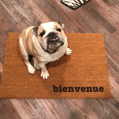 Bienvenue Doormat, Bienvenue Door Mat, Bienvenue Mat, Welcome Mat ...