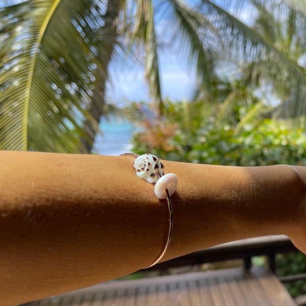 Custom Gold Hawaiian Shell Bangle, Shell Bangles, Made in Hawaii, Gifts ...