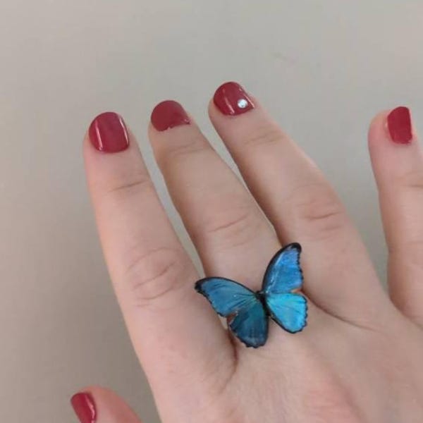 Butterfly Ring, Cute Butterfly Wings Rings, Vine-inspired & Adjustable ...