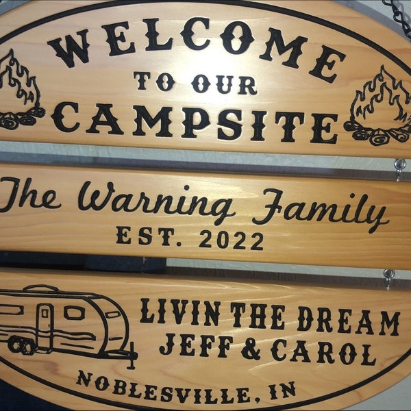 3 Piece Customizable Camping Sign Camper Sign Campsite Sign RV Sign ...