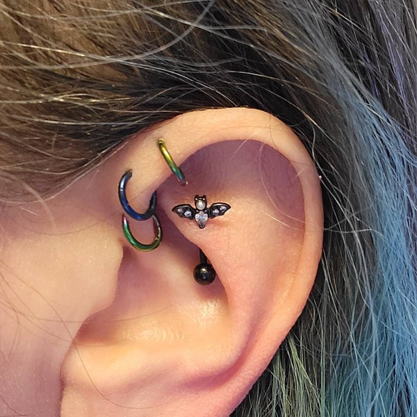 Bat Rook Piercing Jewelry/rook Earring/cartilage Earring/eyebrow Ring ...