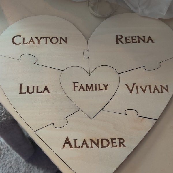 Custom Family Wooden Heart Puzzle - Family Unity Puzzle - Pregnancy ...