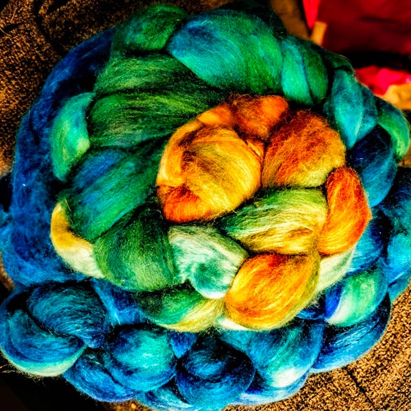 Dragonfly in Amber Blue, Gold, Yellow, White Merino Nylon Yarn ...