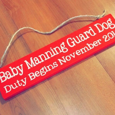 Pregnancy Announcement Dog Sign Expecting Baby Guard Photo Prop Include ...