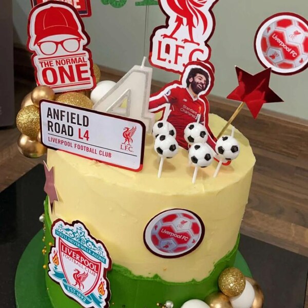 Football Liverpool Cake Topper Set OTHER TEAMS AVAILABLE - Etsy