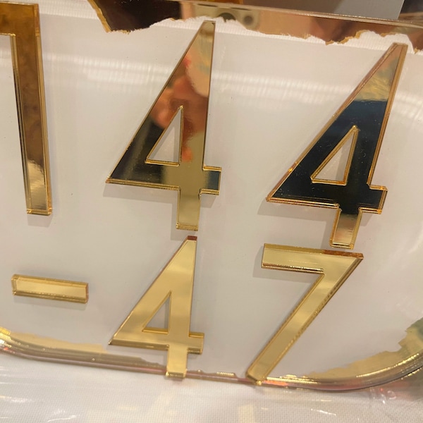 House Sign, Hand Painted Number Plaque, Personalised in Mirror - Etsy