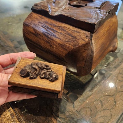 Wooden Box With Lid, Unique Box, Rare Box, Log Box, Burl Wood, Jewelry ...