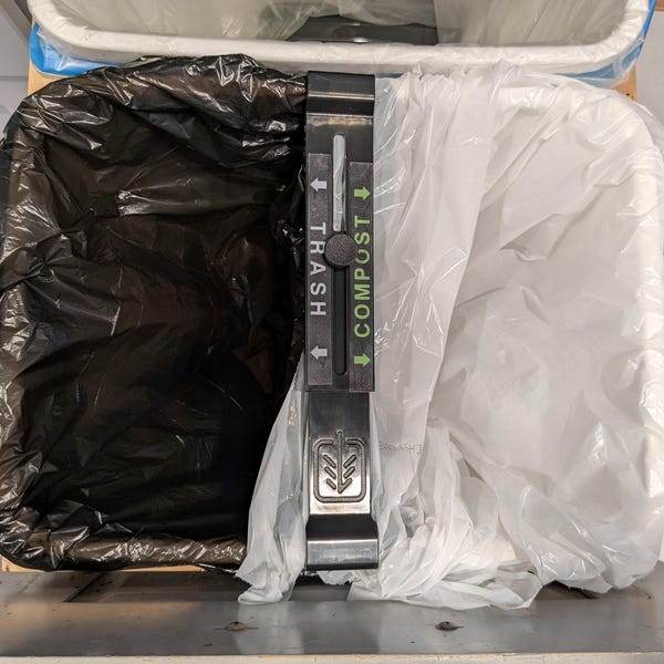 Trash Can Divider for Compost and Recycle Kitchen Waste Organizer ...