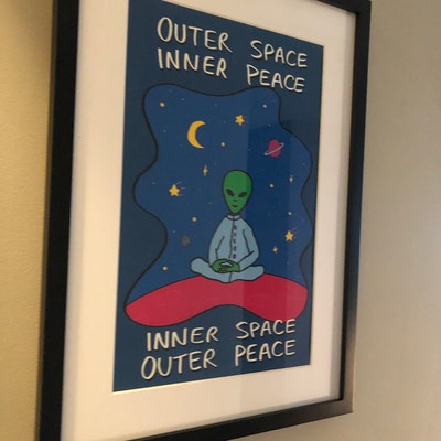 Alien Thinker Poster / Cosmic Poster / Alien Art Print - Etsy